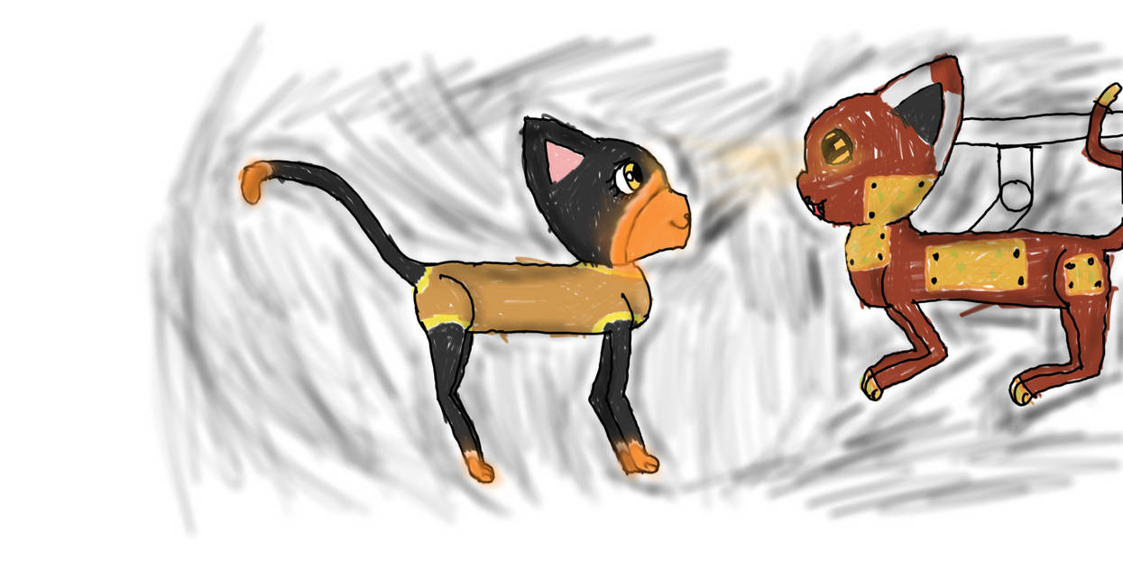 Virgil and Mel as cats. by TheColorlessCat on DeviantArt