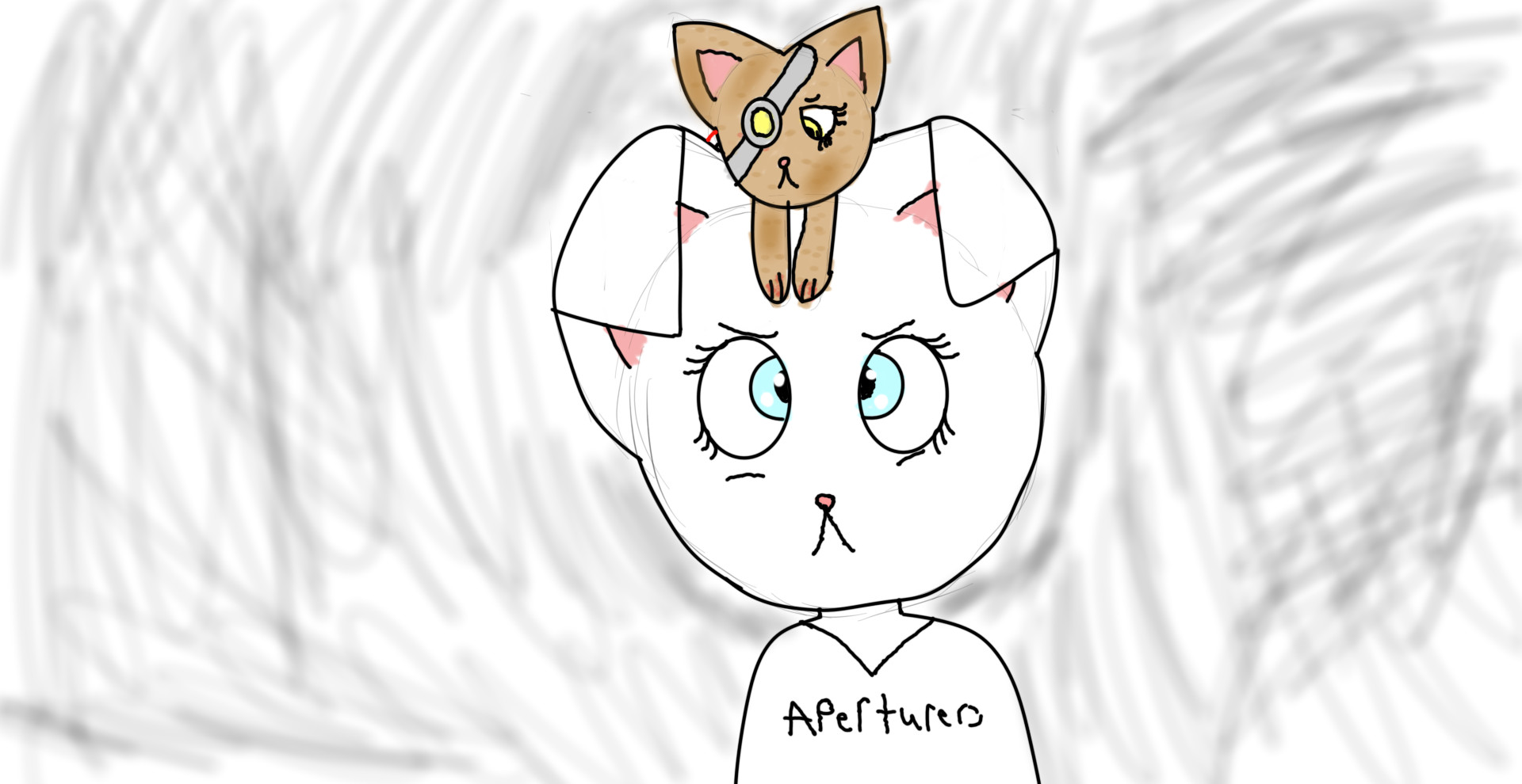 Chell and Potato Glados by TheColorlessCat on DeviantArt