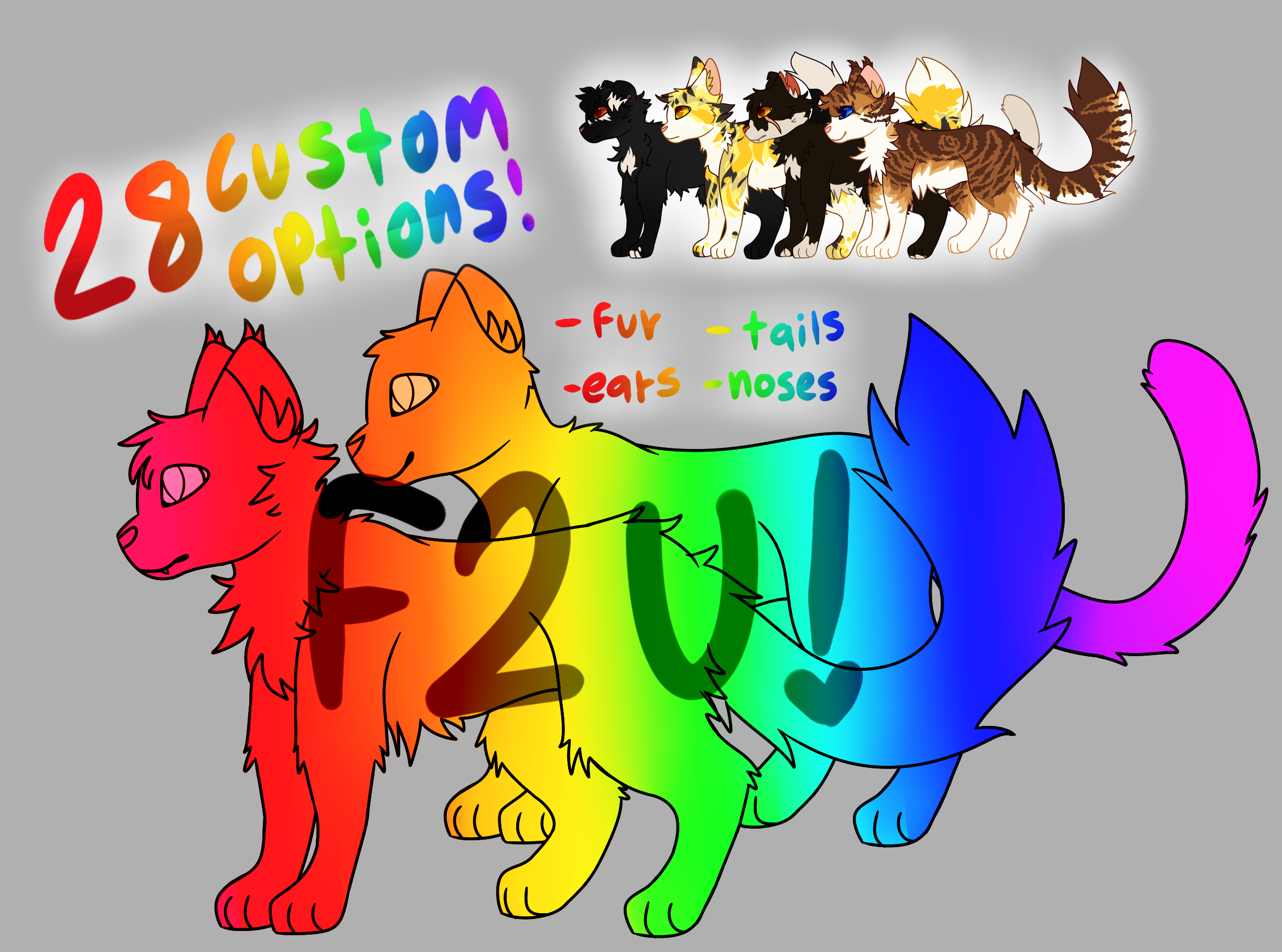f2u cat base multiple options by kaciecat on DeviantArt