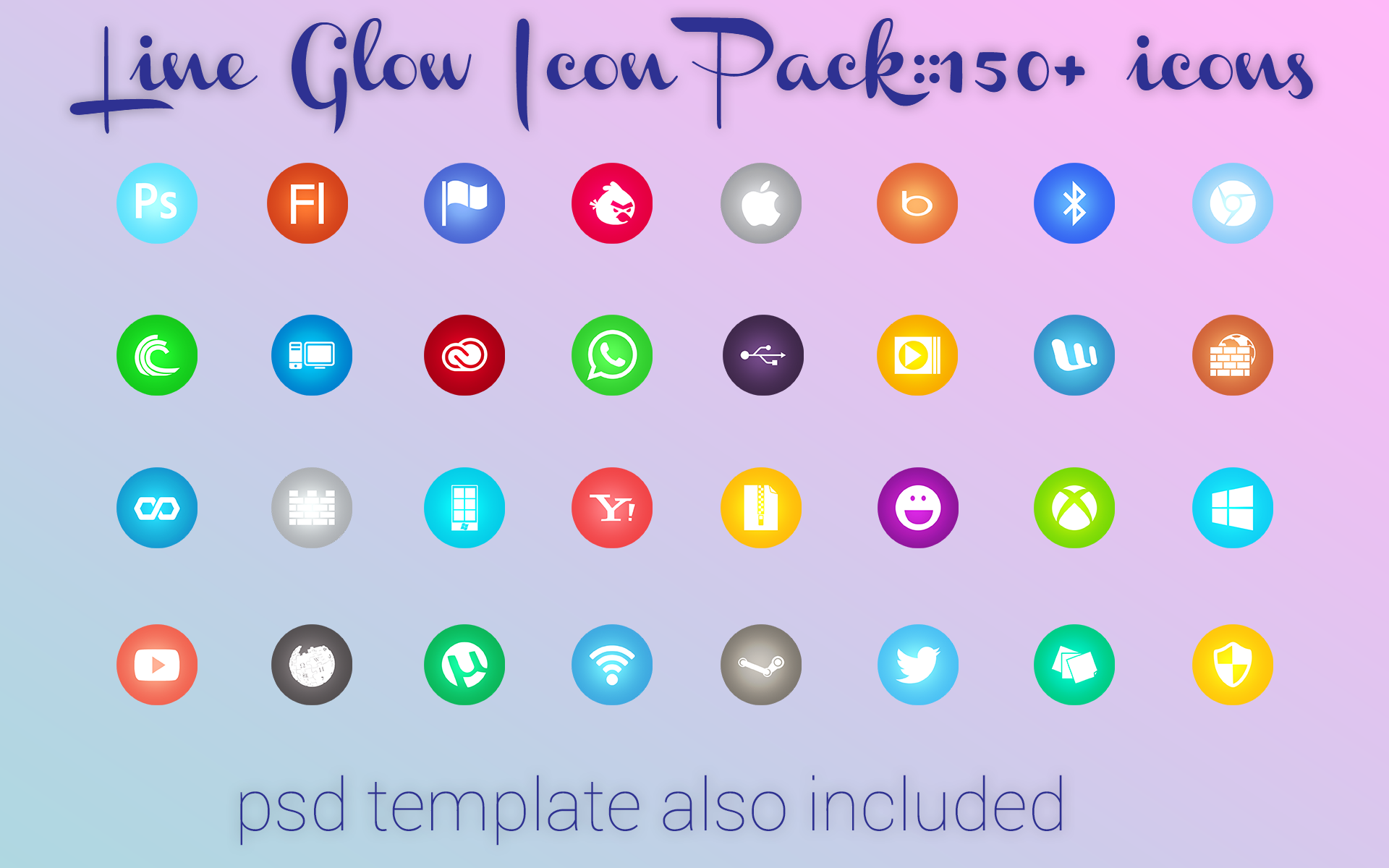 Line Glow Icon Pack::More than 150 icons by thechampishere03 on DeviantArt