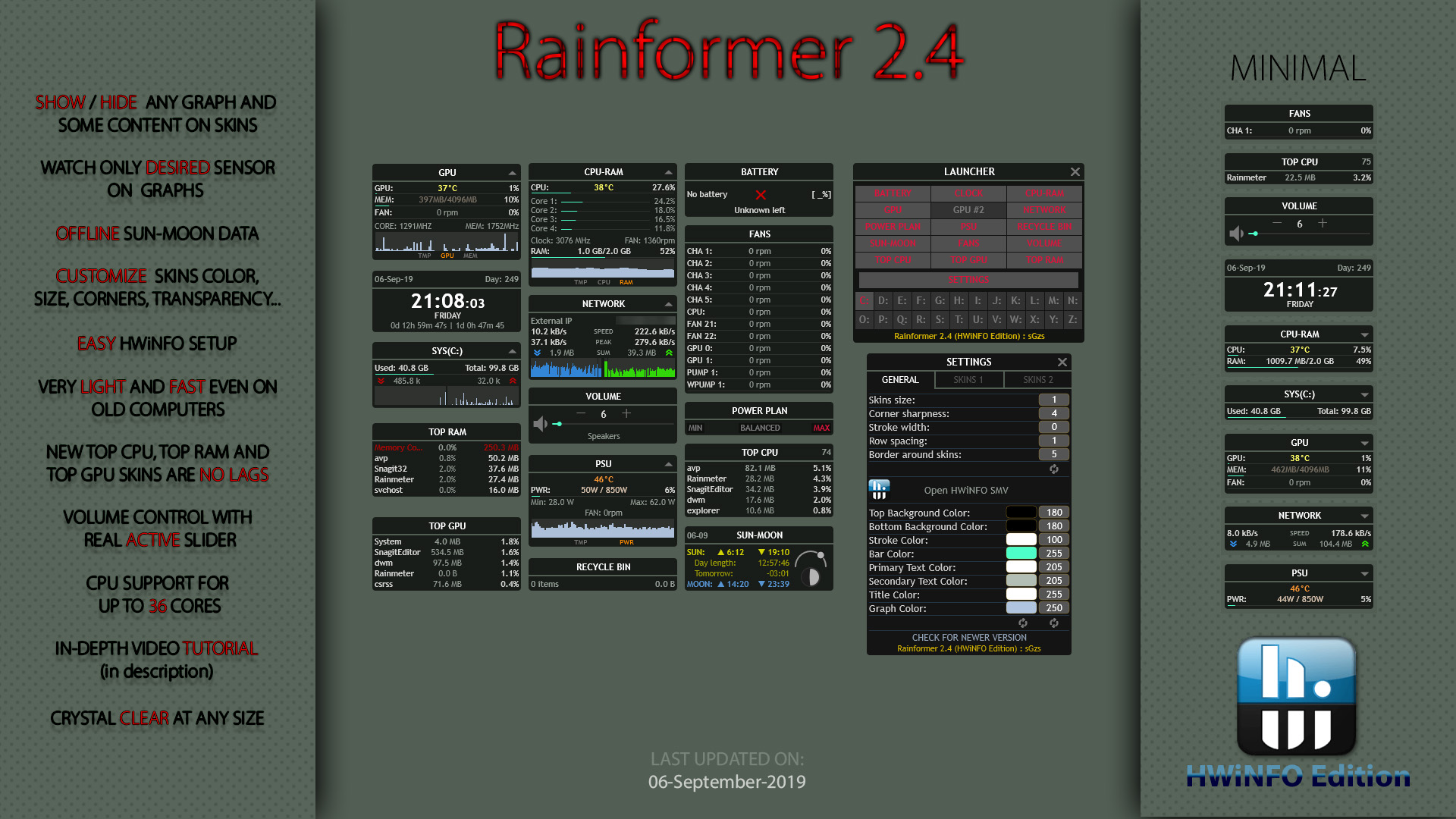 Rainformer 2.4 HWiNFO Edition : Rainmeter by Pul53dr1v3r on DeviantArt