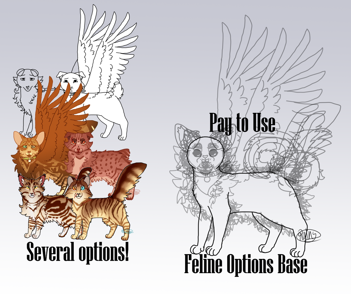 P2U Feline Options Base by TheRainyFrog on DeviantArt