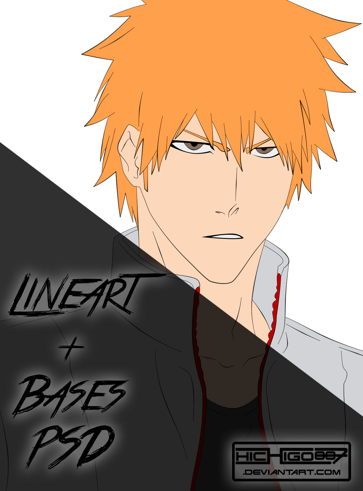 Bleach - Ichigo Kurosaki | Lineart + Bases by Hichigo007 on DeviantArt