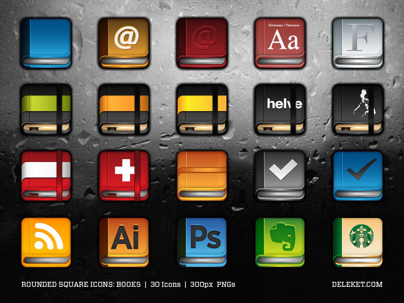 Rounded Square Icons: Books by deleket on DeviantArt