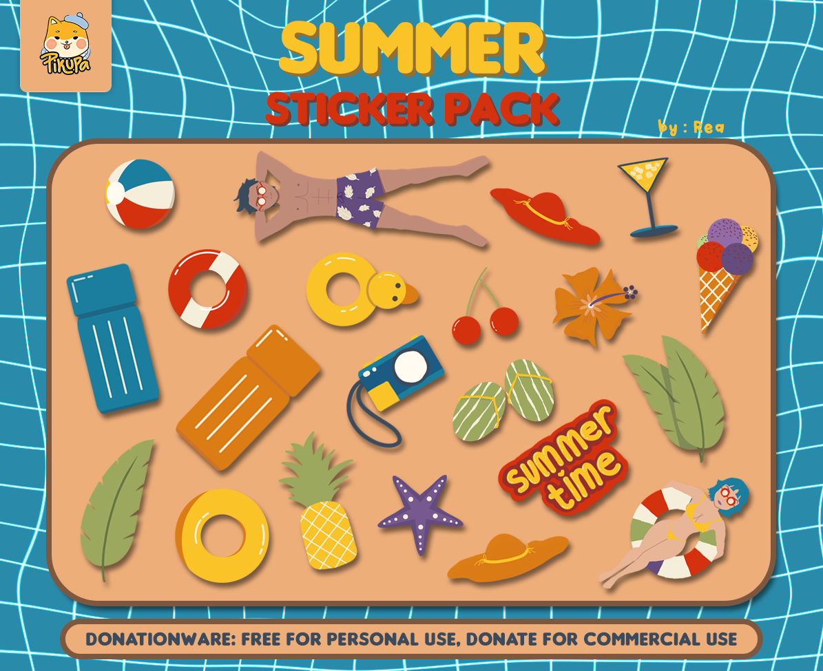 [UPDATED!] Summer sticker pack by Rea by pikupa on DeviantArt