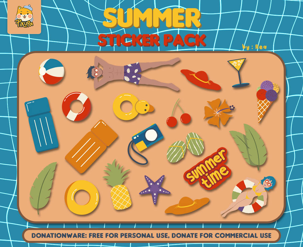 [UPDATED!] Summer sticker pack by Rea by pikupa on DeviantArt