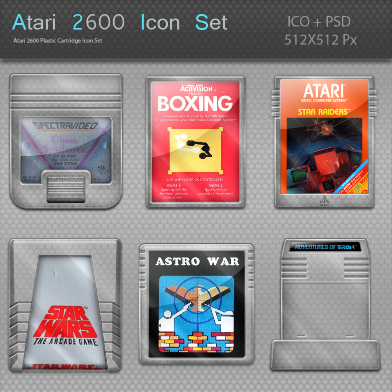 Atari 2600 Plastic Cartridges Icon Set by blinkybill on DeviantArt