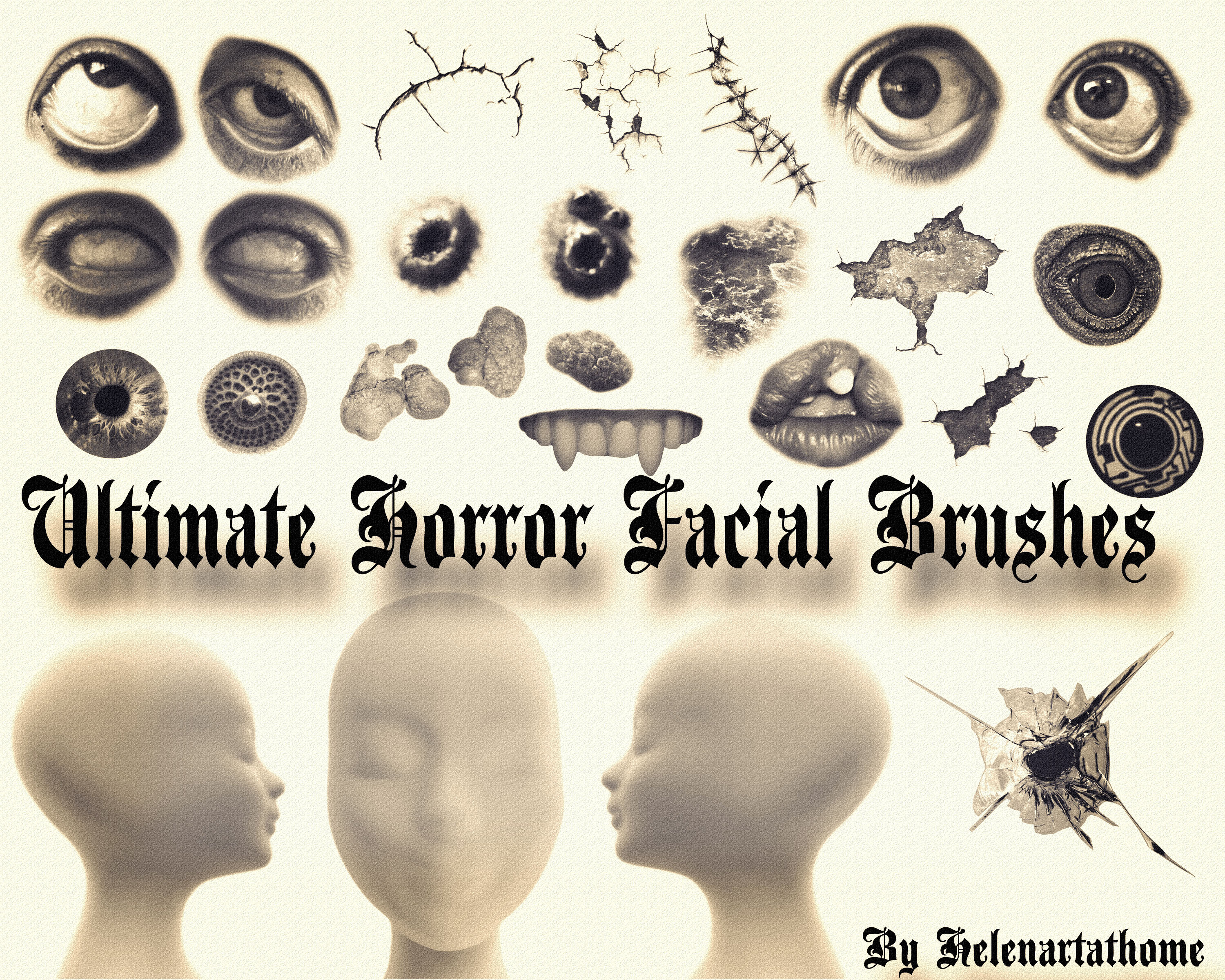 Ultimate Horror Facial Brushes by Helenartathome on DeviantArt