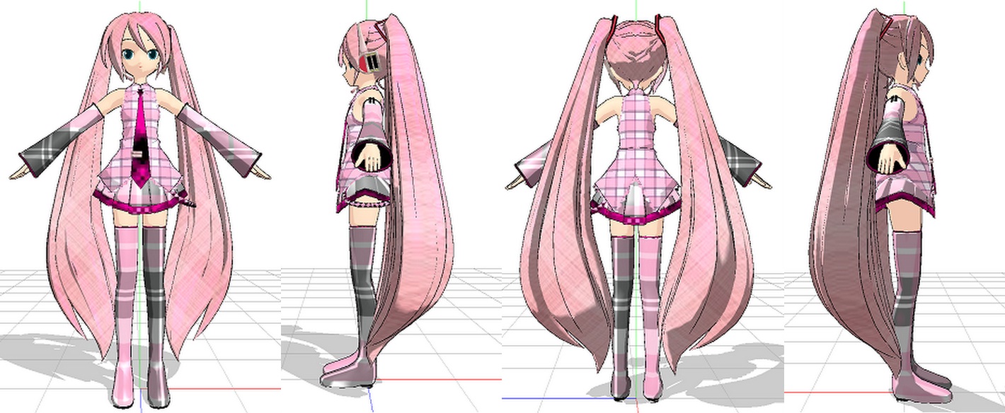 MMD Pink Plaid Miku DL by Soraoraoraora on DeviantArt