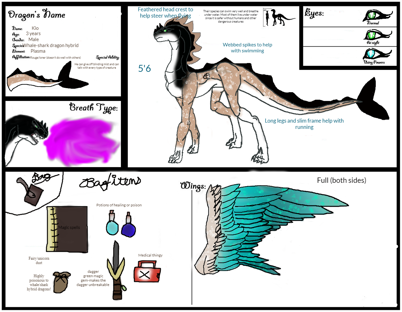 Dragon oc ref sheet by nixtnoir on DeviantArt