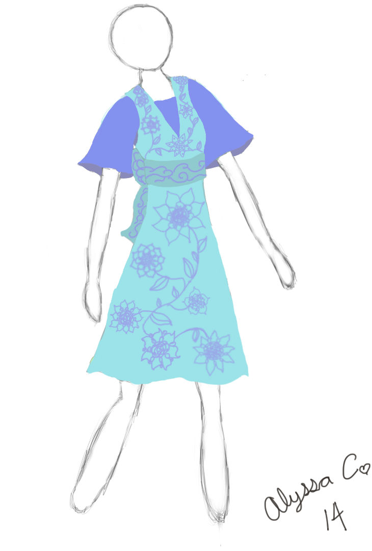Blue flower dress by WhatIsFreedomToYou on DeviantArt