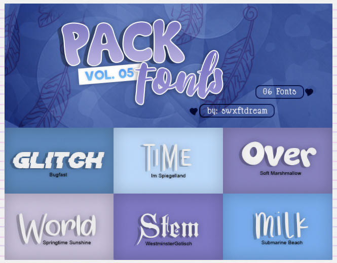 +Fonts Pack Vol.5 by swxftdream on DeviantArt