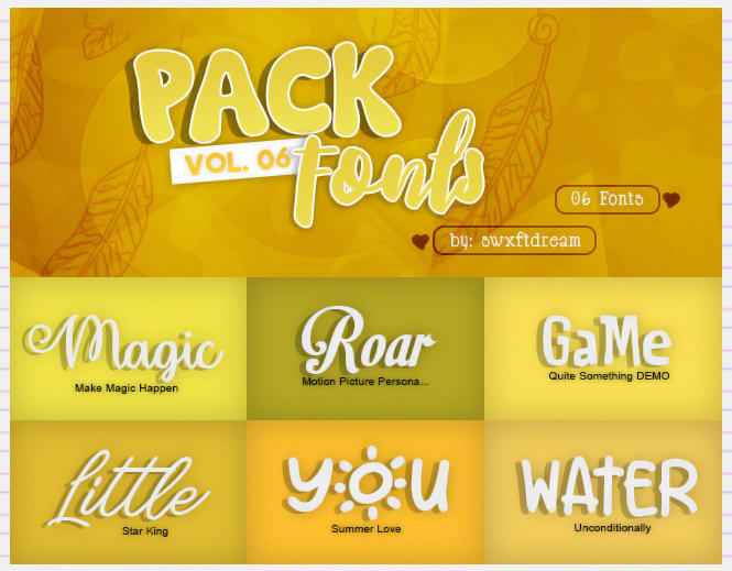 +Fonts Pack Vol.6 by swxftdream on DeviantArt