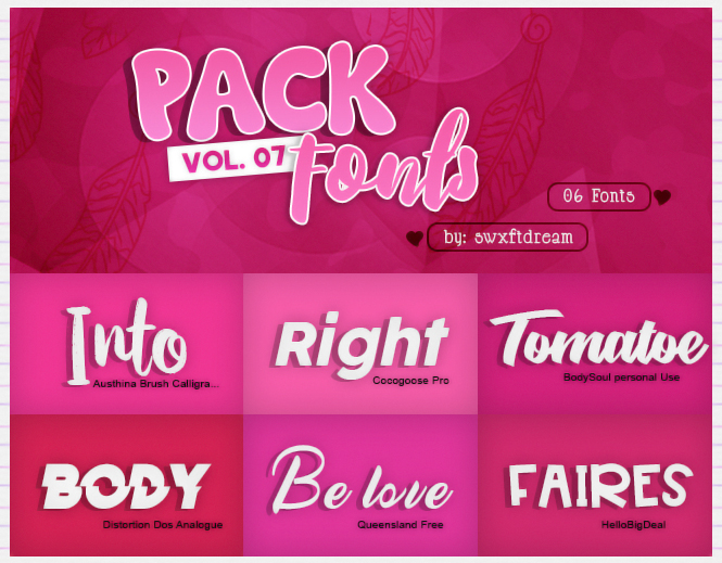 +Fonts Pack Vol.7 by swxftdream on DeviantArt