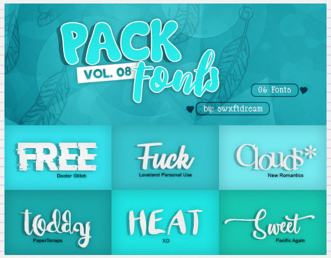 +Fonts Pack Vol.8 by swxftdream on DeviantArt