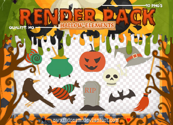 +Halloween Elements x Render Pack by swxftdream on DeviantArt