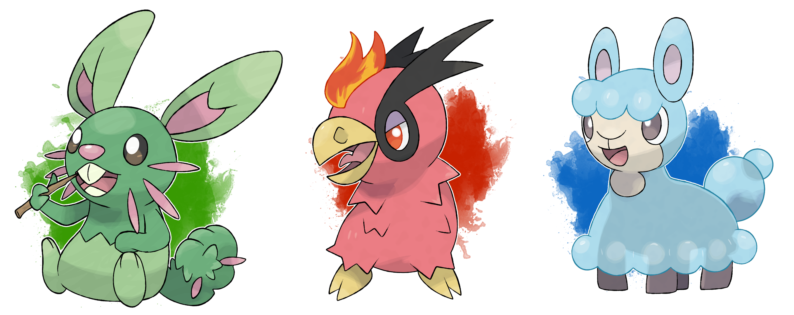 FKMN Commission - Starters by DevilDman on DeviantArt