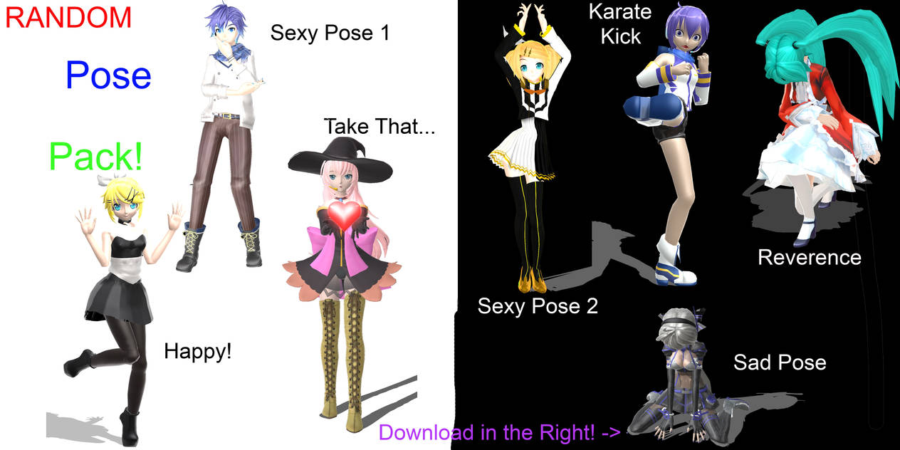 MMD Random Pose Pack!!! Download!! by flopp18 on DeviantArt