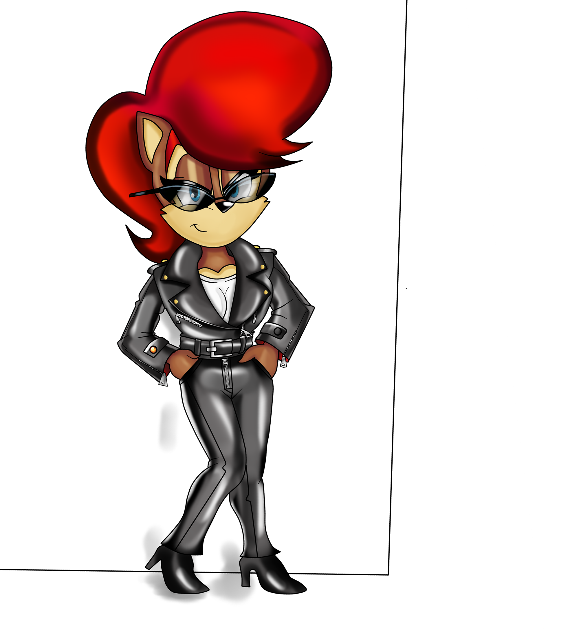Sally Acorn in leather by ClassicSonicSatAm on DeviantArt