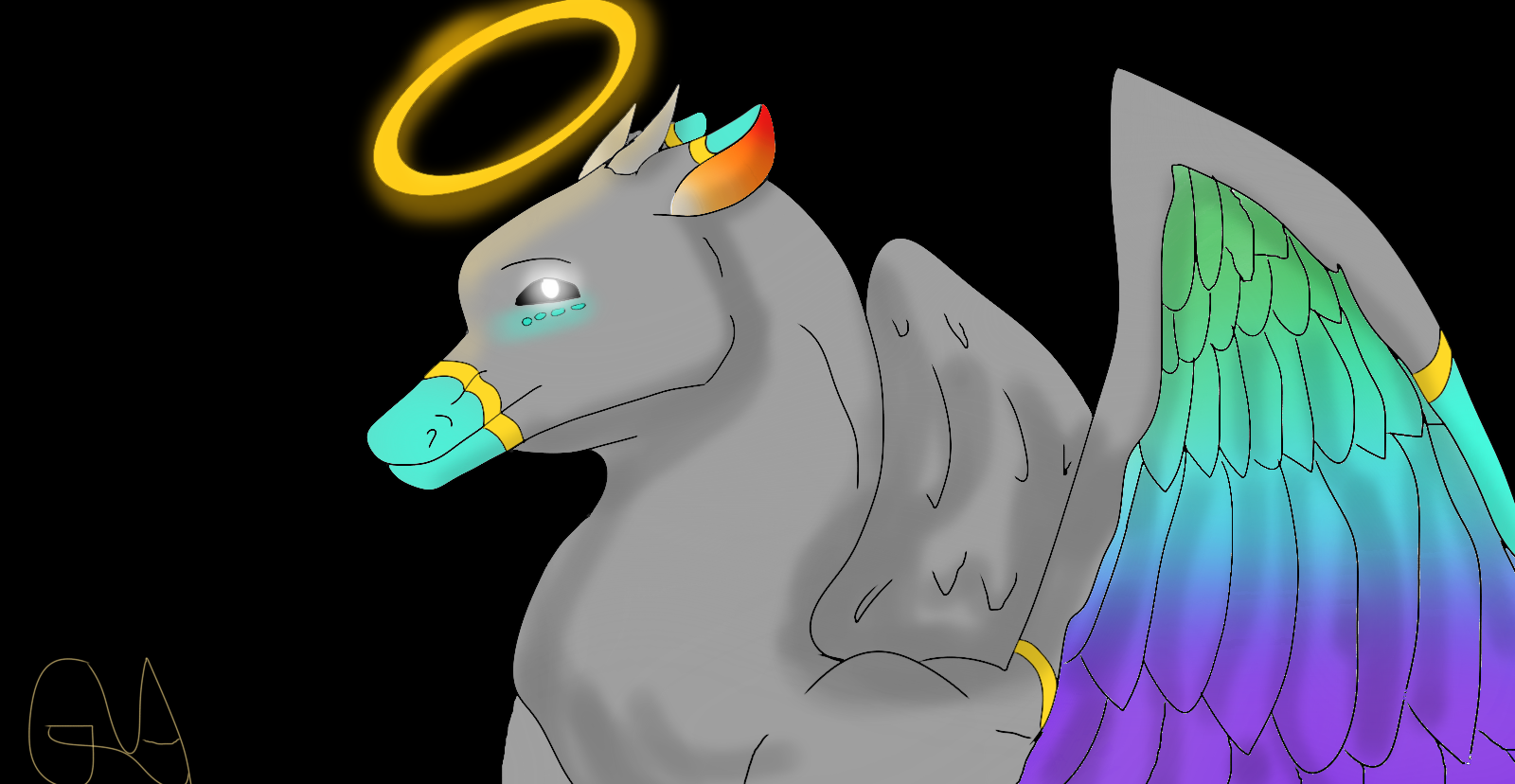 Angel[Oc] Art collab with Sweet-Fawn by GalaxyArtist2000 on DeviantArt