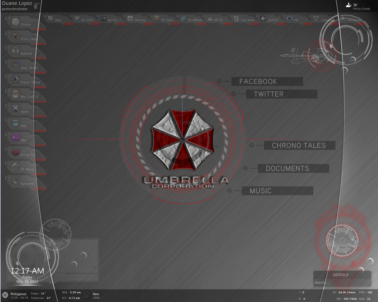 Umbrella Corporation Interface - Rainmeter by pezterdmolester on DeviantArt