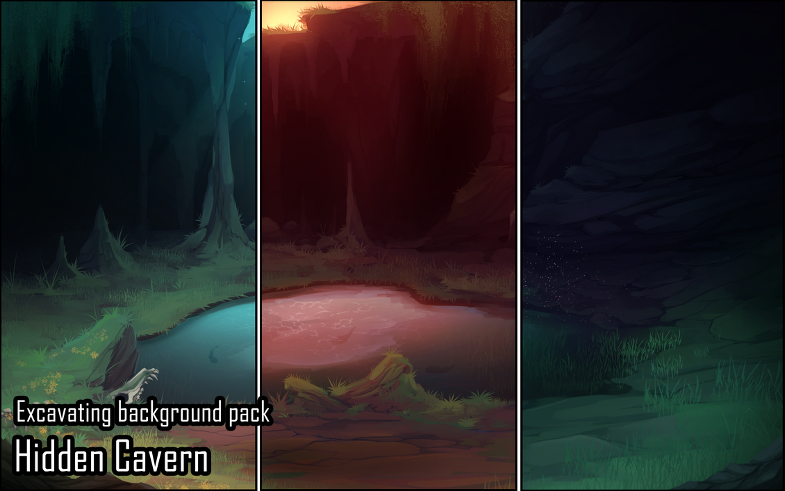Excavating background pack - Hidden Cavern by momma-kuku on DeviantArt