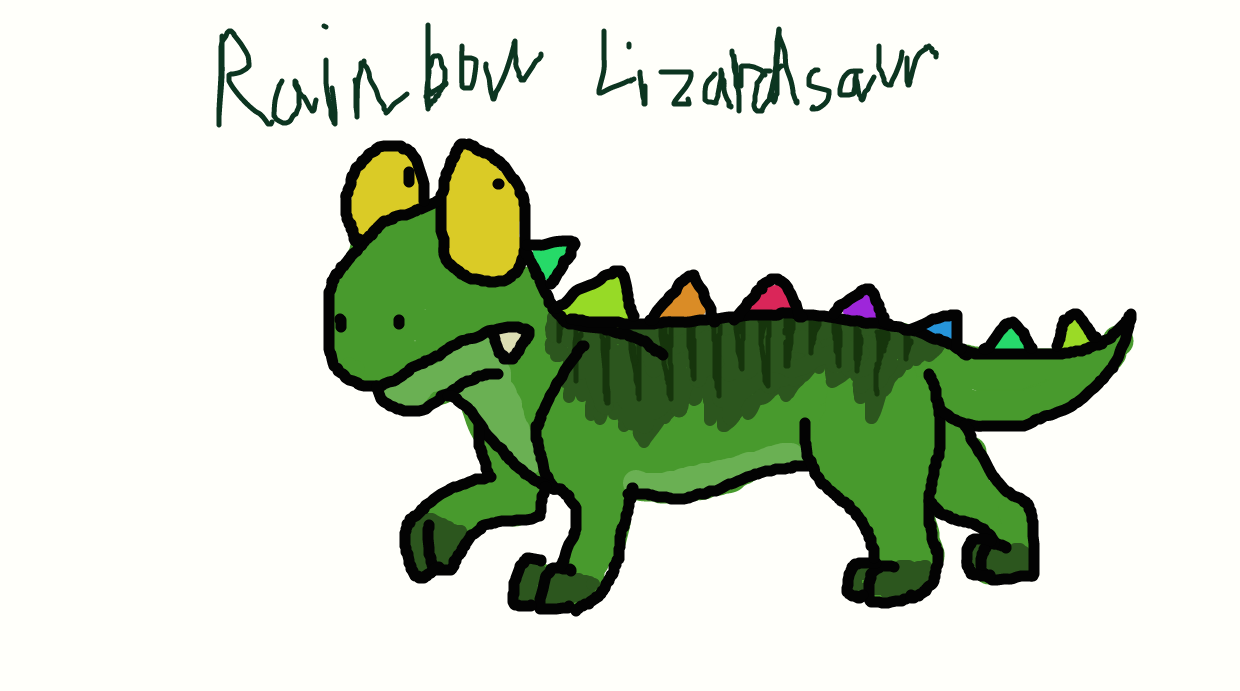 Rainbow lizardsaur of doom by bagerface on DeviantArt
