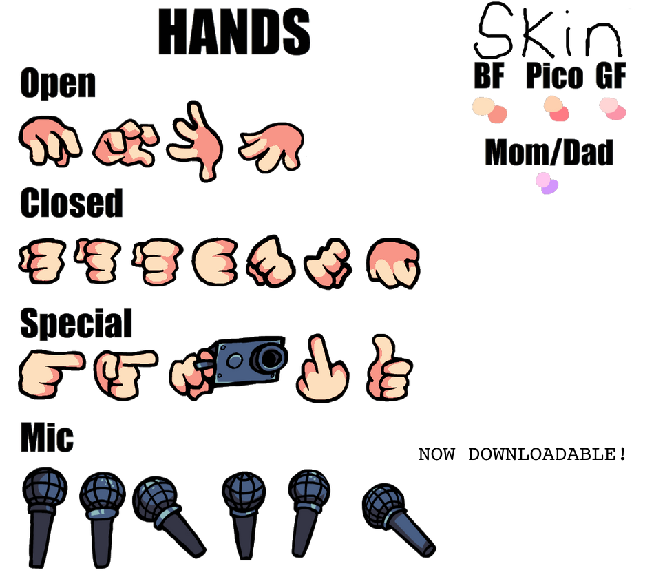 [FNF] Hands, Skin, And Mic Sprites! by IanIsDaArtist on DeviantArt