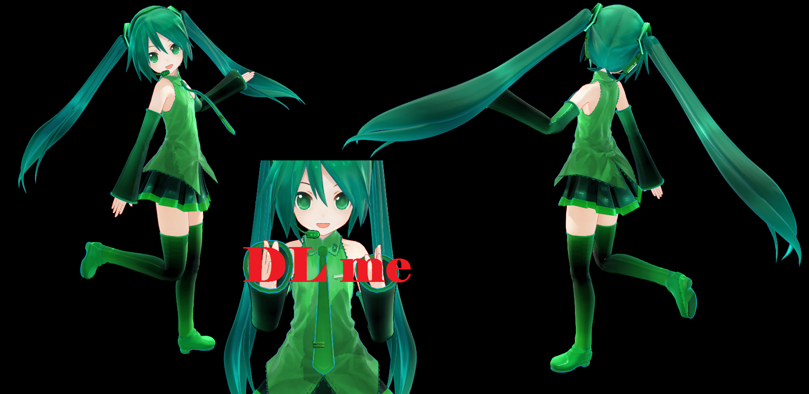 MMD Appearance green miku hatsune DL by deangagaTR on DeviantArt