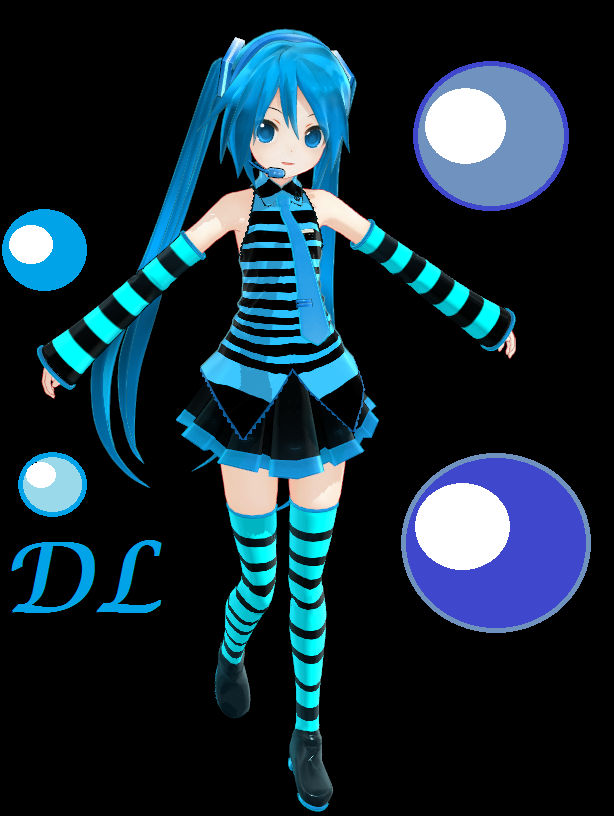 MMD bubblegum blue miku DL by deangagaTR on DeviantArt