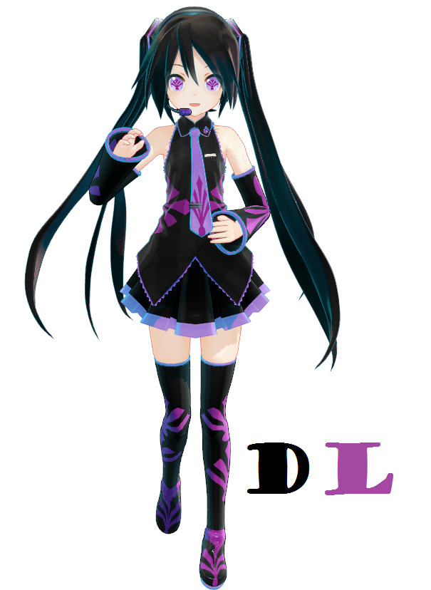 MMD black Shades of Purple miku DL by deangagaTR on DeviantArt