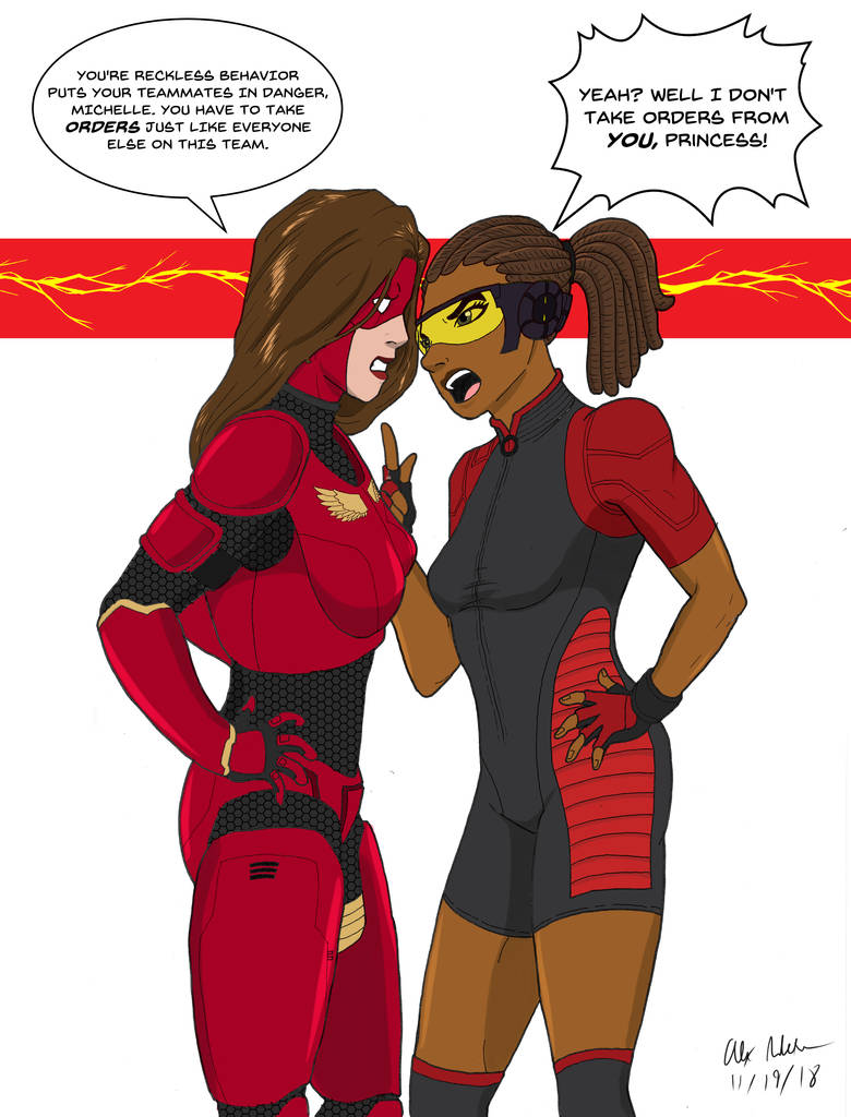 Crimson Glory and Devil Cat Argue by SentinelCorpsComix on DeviantArt