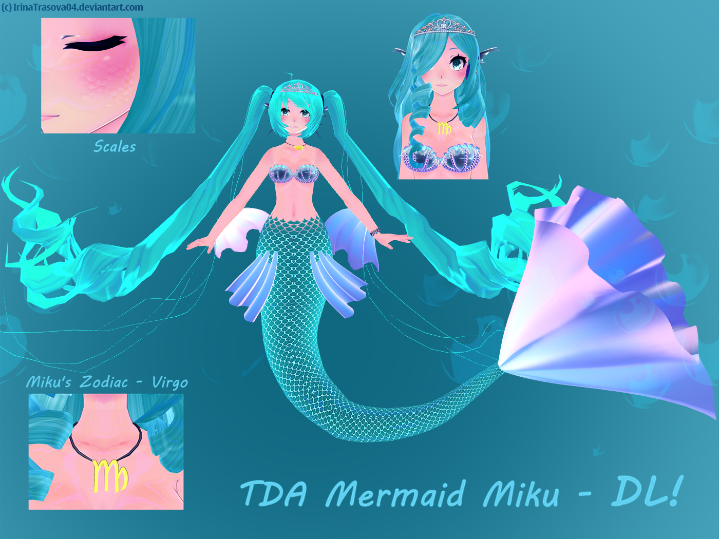 [GIFT FOR 50 WATCHERS] TDA Mermaid Miku V2 by IrinaTrasova04 on DeviantArt