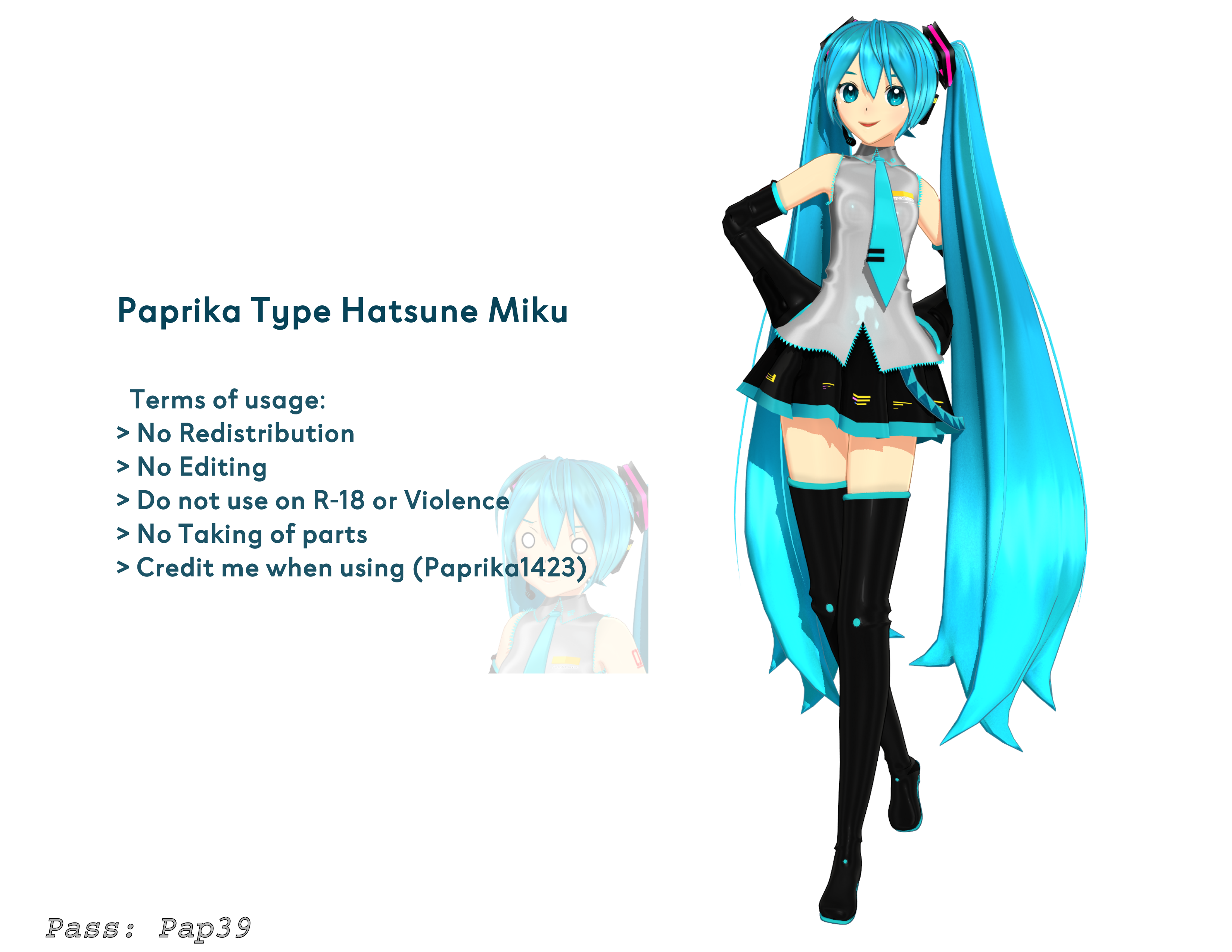Mmd Original Model Paprika Type Hatsune Miku By Paprika1423 On Deviantart