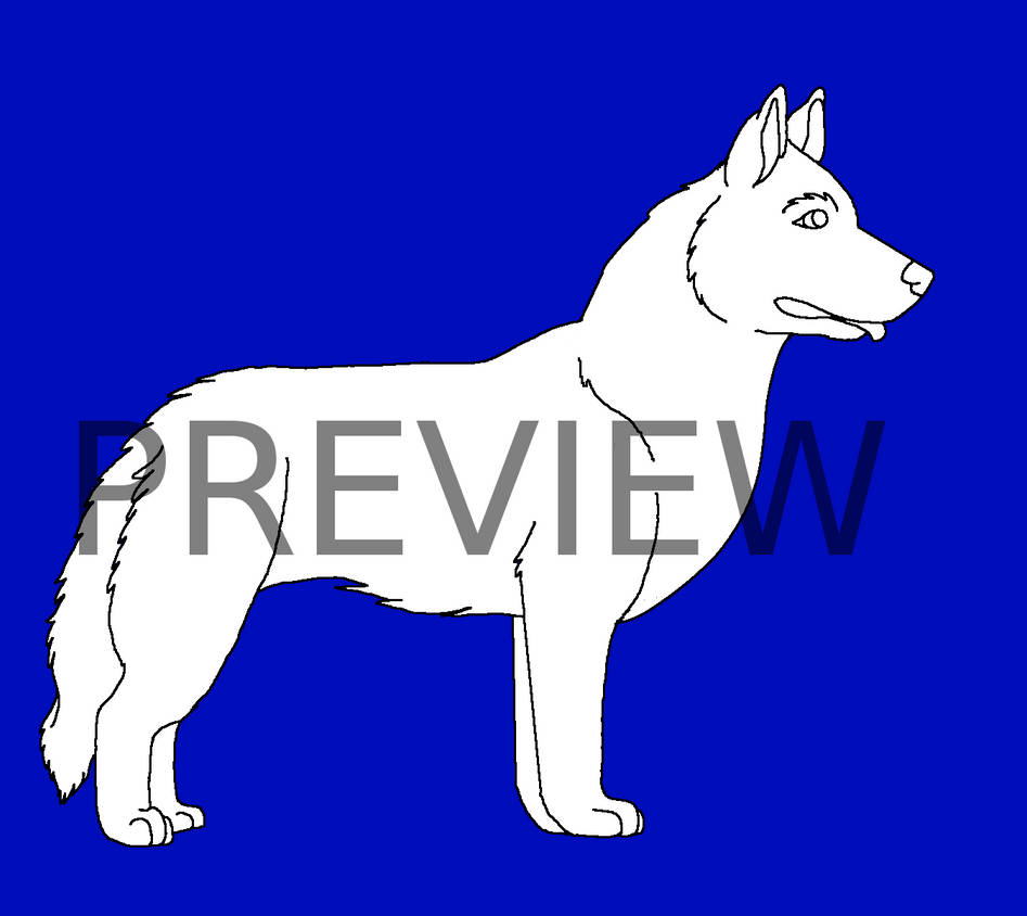 Husky Line Art Commission by AshWolf-Forever on DeviantArt