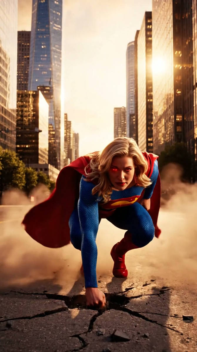 Supergirl is landing on street by Creativision1 on DeviantArt