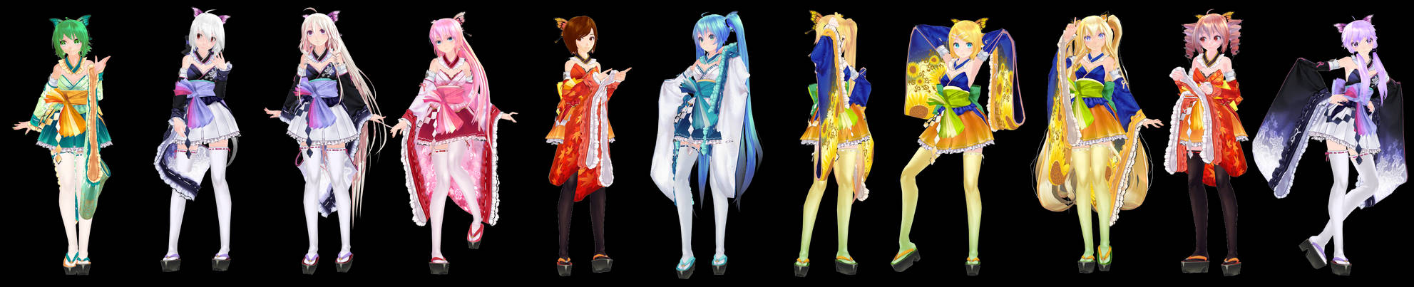 MMD Model Pack: TDA Kimono Girls by K-Manoc1 on DeviantArt