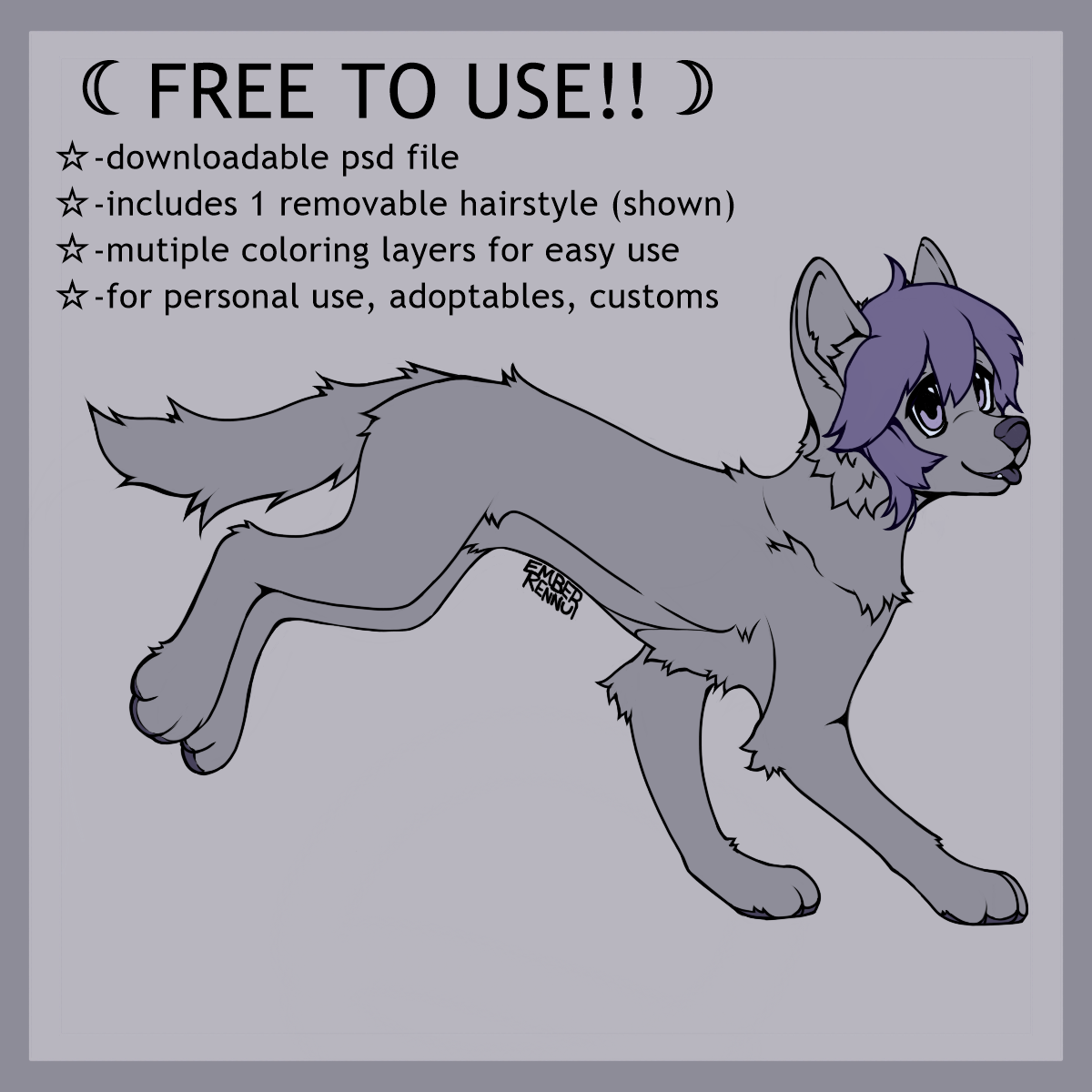 F2U canine base by EmberRennui on DeviantArt