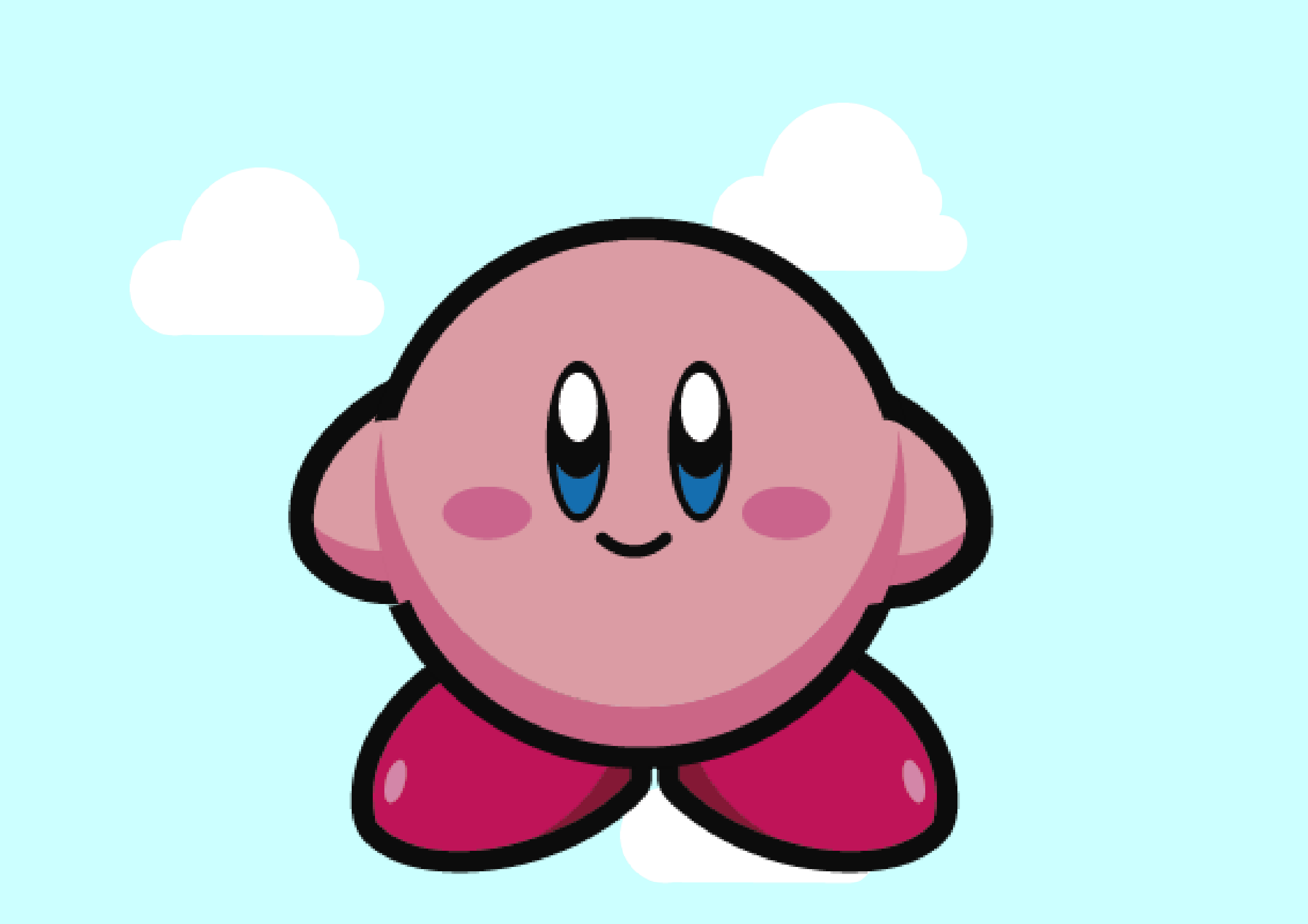 Kirby jumping by Lain444 on DeviantArt