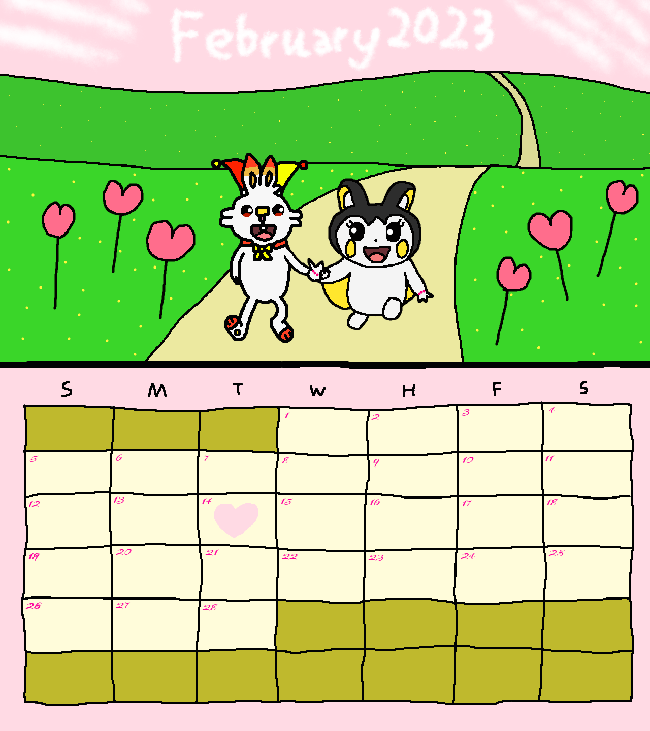 Hypnofeet Trio and Friends: February 2023 Calendar by Cyanesque111 on ...