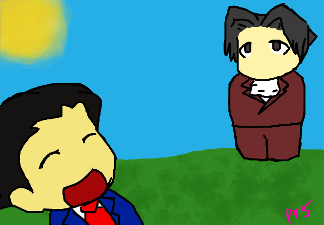 Miles Edgeworth and Phoenix Wright chibi by pinkVEGETA5 on DeviantArt