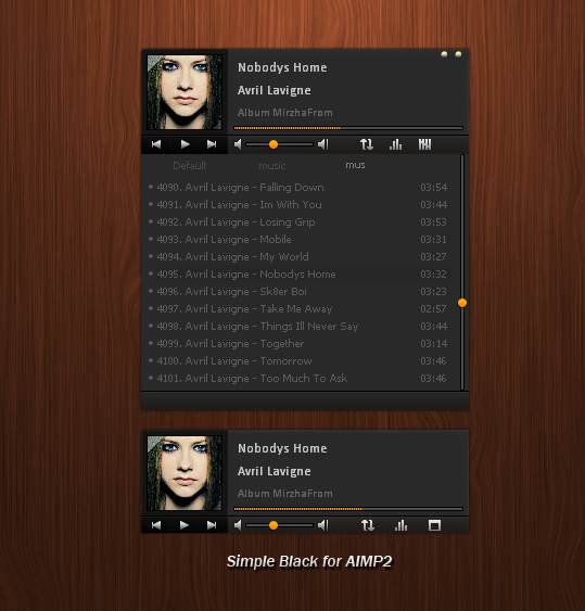 Simple Black for AIMP2 by MeryDev on DeviantArt