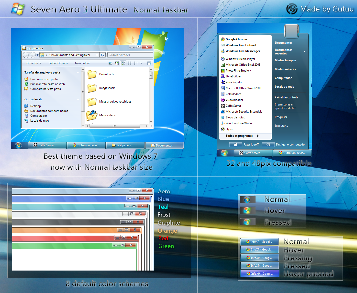 Seven Aero 3 Normal Taskbar by Gutuu on DeviantArt