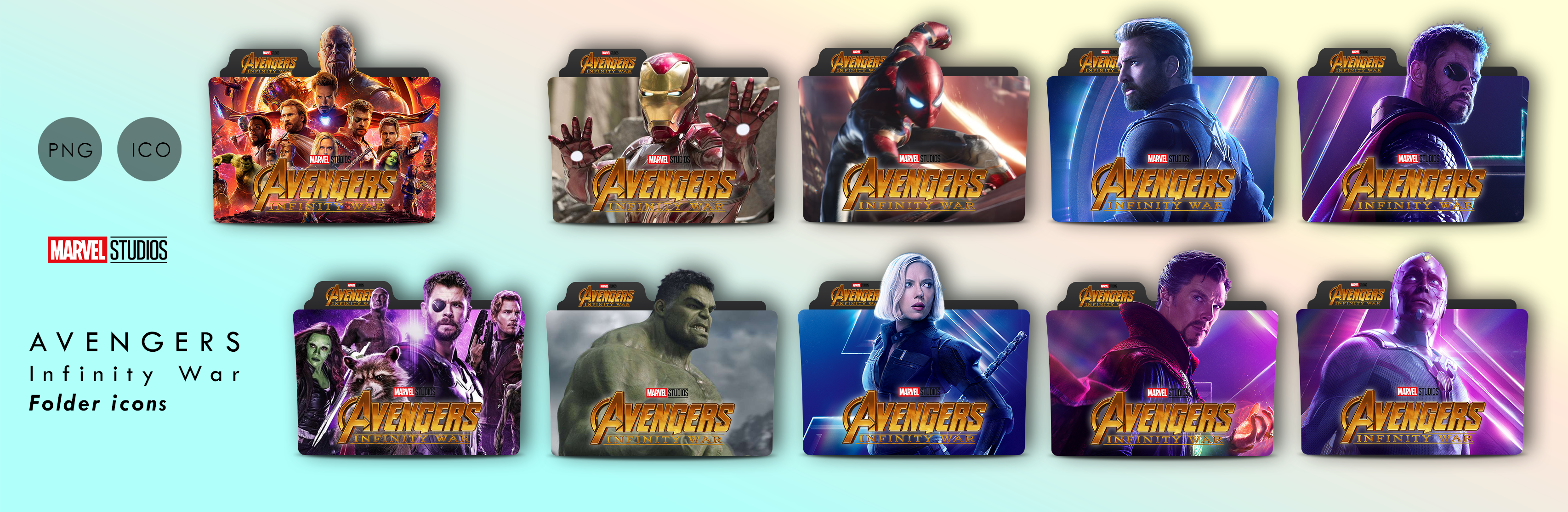 MARVEL MCU Avengers Infinity War Folder Icon Pack by ...