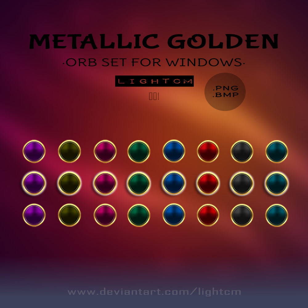 Metallic Golden // Orb set for Windows by LightCm on DeviantArt