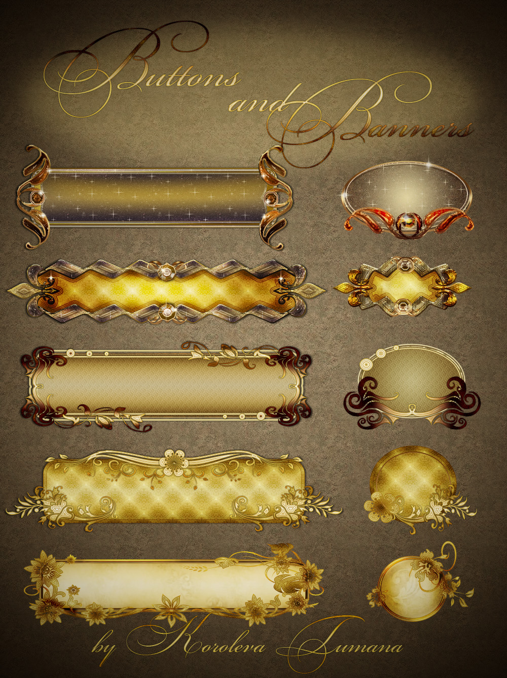 Buttons and banners by Korolevatumana on DeviantArt