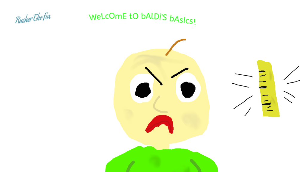 Baldi and his ruler by RusherTheFox on DeviantArt