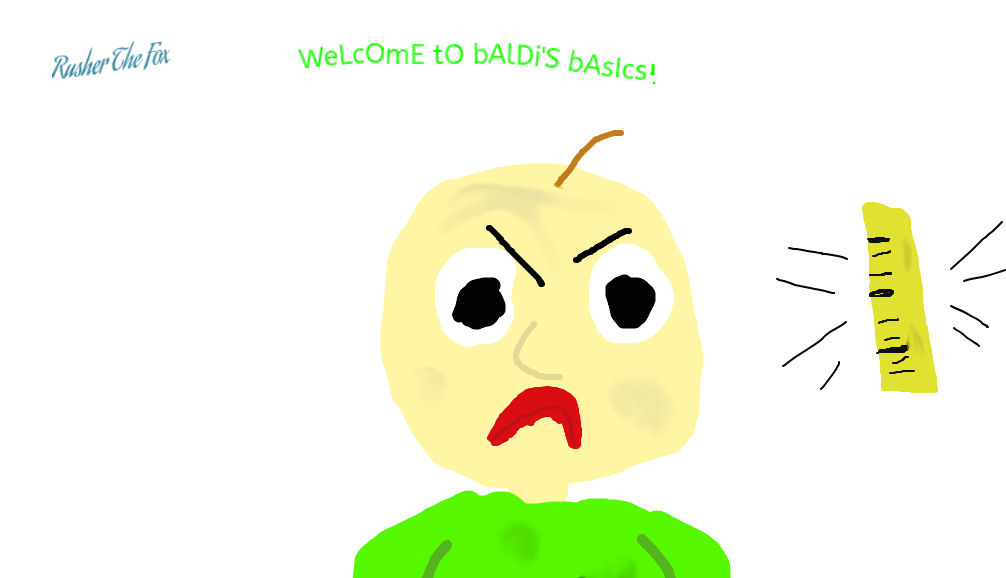 Baldi and his ruler by RusherTheFox on DeviantArt