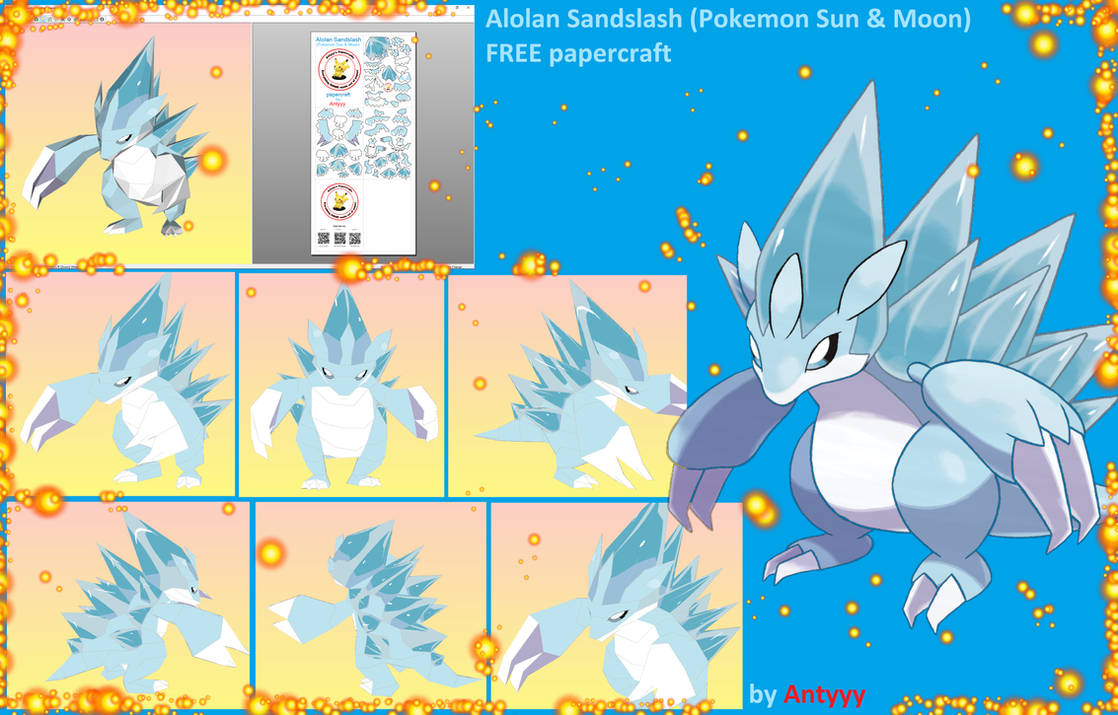 Alola Sandslash (Pokemon) FREE papercraft download by Antyyy on DeviantArt