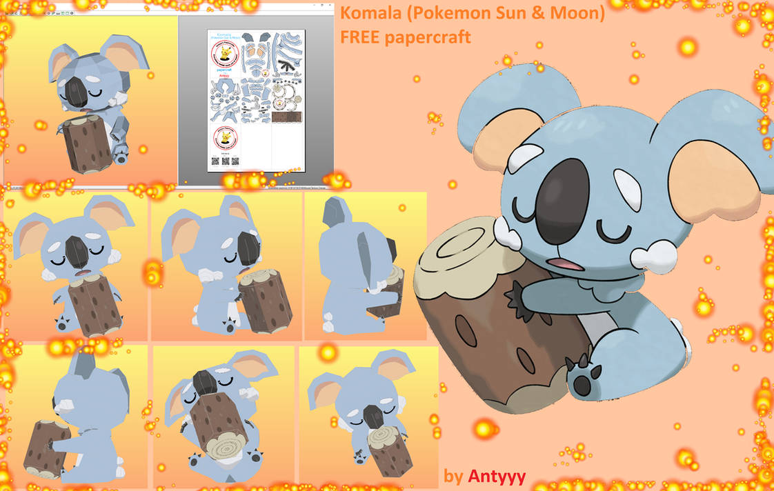 Komala (Pokemon) FREE papercraft download by Antyyy on DeviantArt